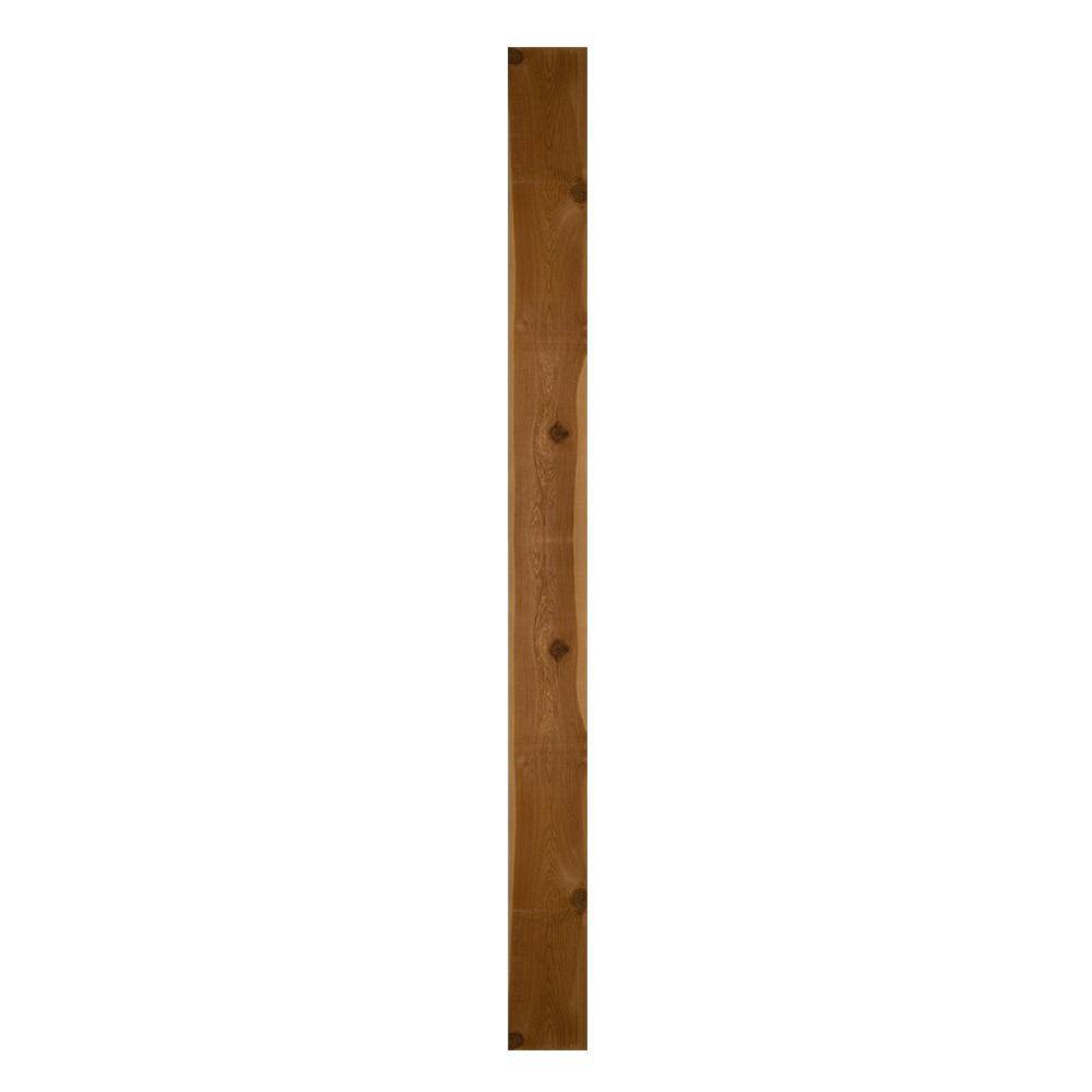 3/4 in. x 7-1/2 in. x 6 ft. Redwood Con Hrt Rough Square Top Fence ...