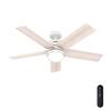 Hunter Interface 52 in. Indoor Fresh White Smart Ceiling Fan with Light ...