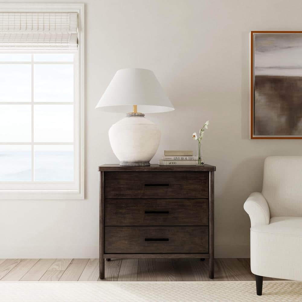 Butler Specialty Company Lennon Brown 3 Drawer 34 in. Wide Wood Rounded ...