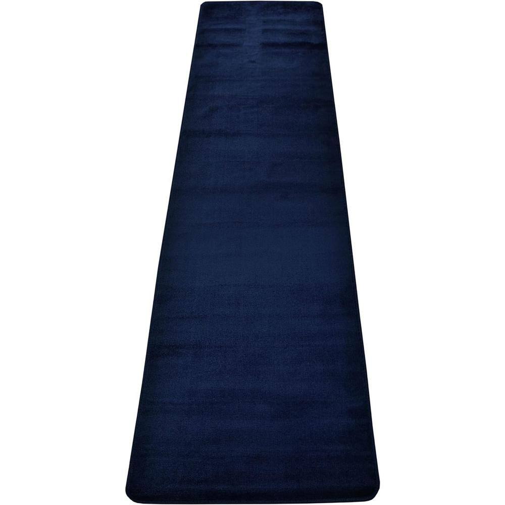Euro Solid Collection Navy 26 in. W x 144 in. L Stair Runner 26 sq. ft. HD-CMF1004-2X12 - The ...