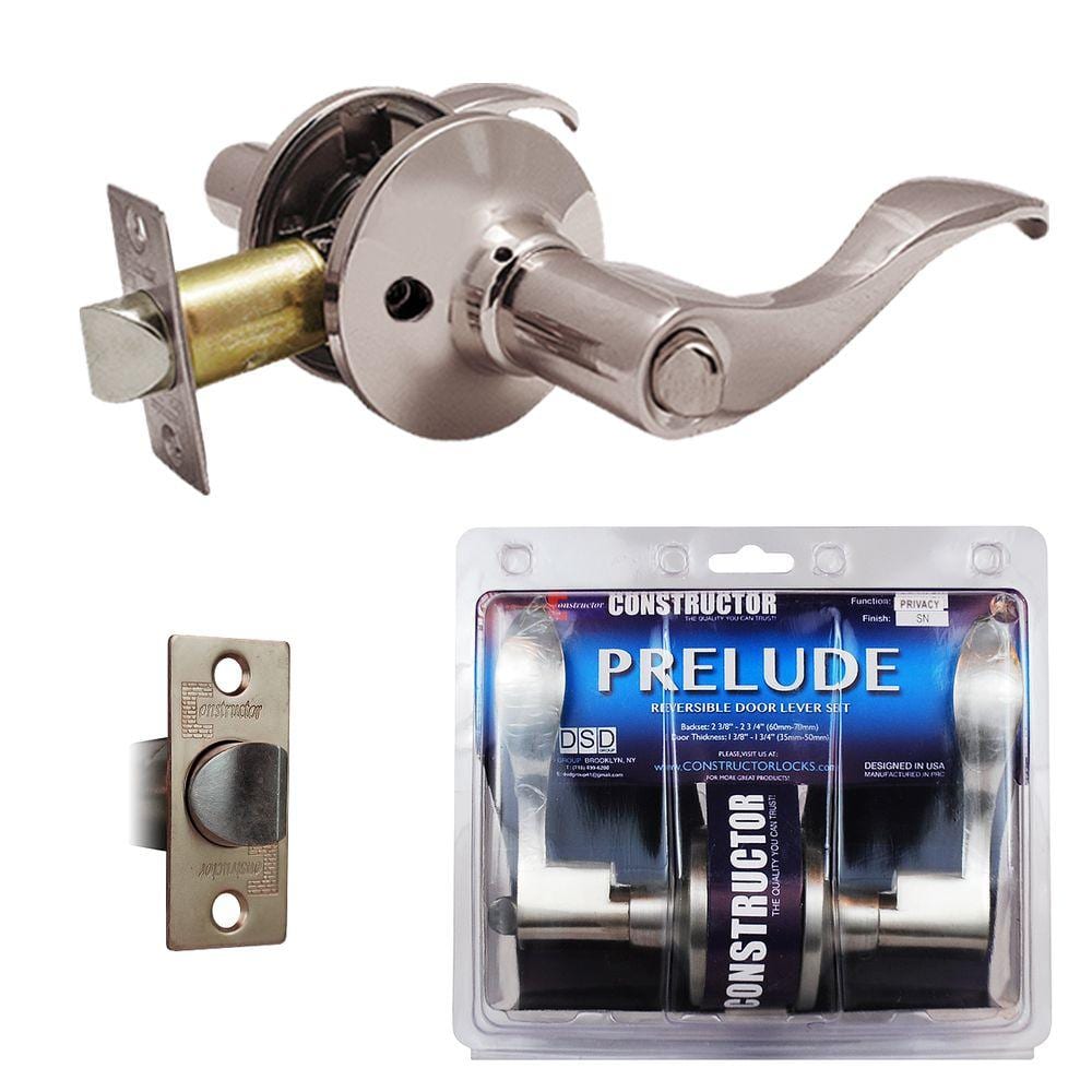Constructor Satin Nickel Prelude Privacy Door Lever Lock Set CON-PRE-SN ...