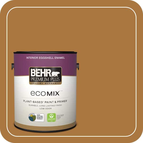 BEHR PREMIUM PLUS 1 gal. #M250-7 Blonde Wood Eggshell Enamel EcoMix ...