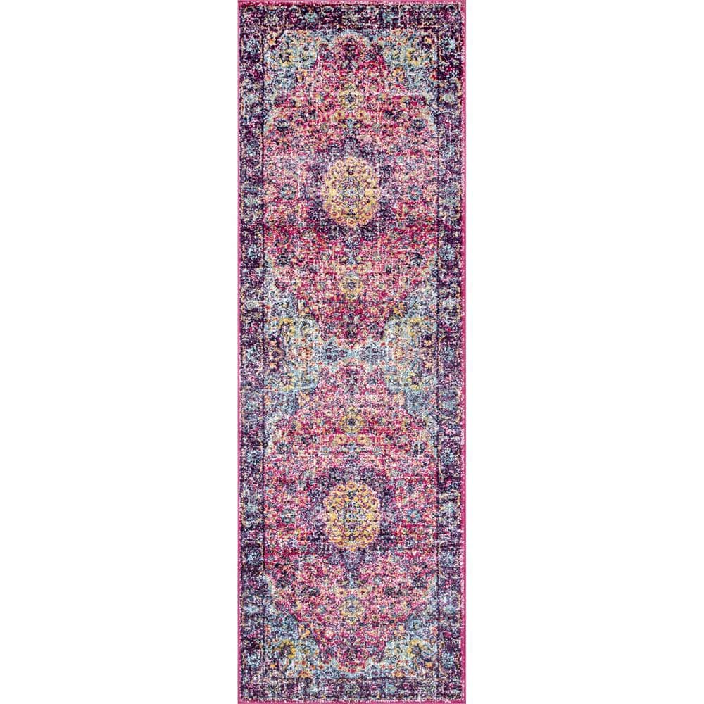 nuLOOM Verona Vintage Persian Pink 3 ft. x 8 ft. Runner Rug RZBD07D ...