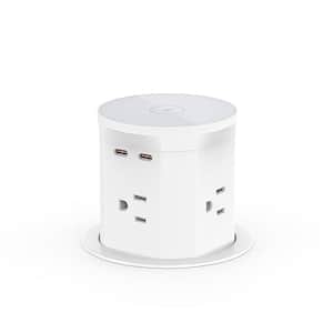 Countertop Pop Up Outlet Aluminum Power Strip with USB C and 4 AC ...