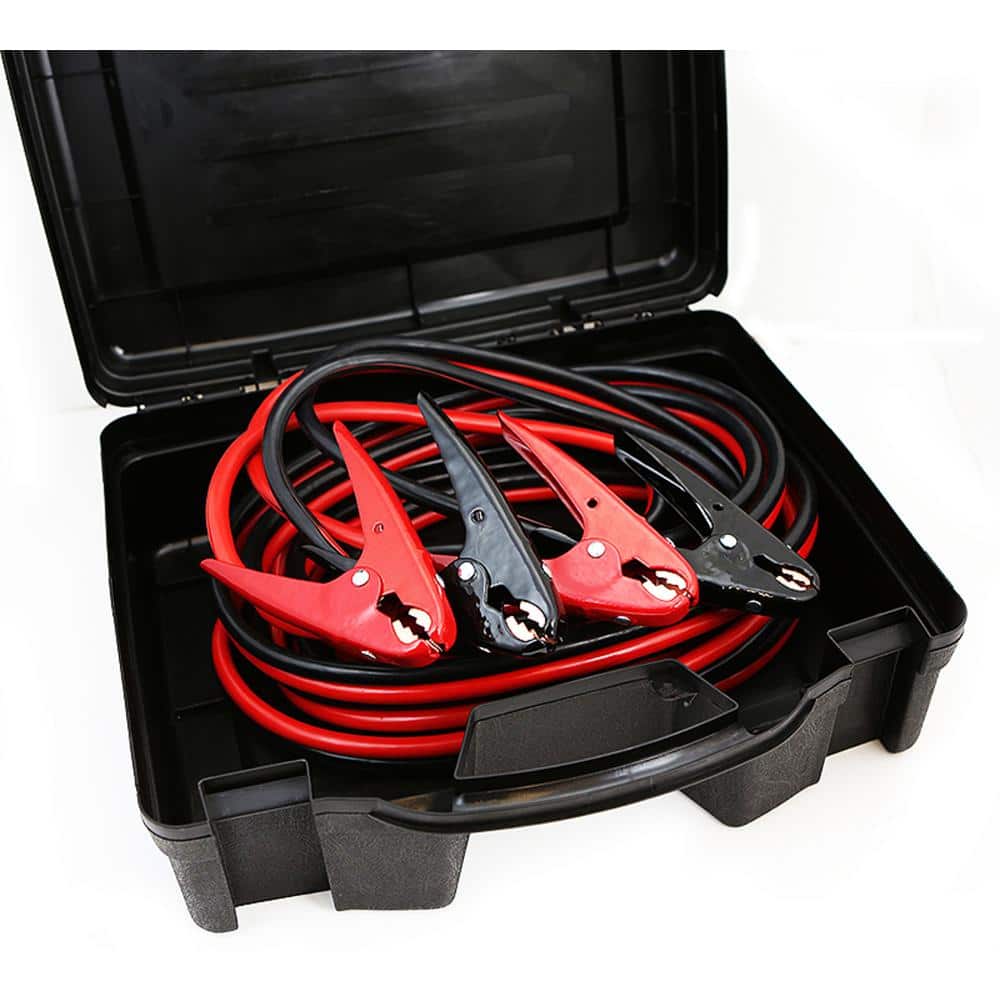 Stark 25 ft. 600 Amp 2-Gauge Booster Jumper Cables with Heavy-Duty ...