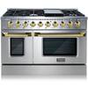 JANSKA Professional 48 in. 6.7 cu. ft. 8-Burners Double Oven Gas Range ...