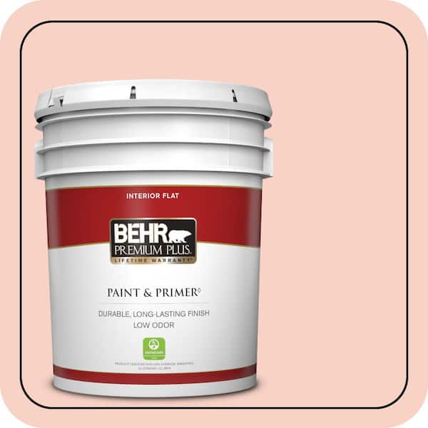 BEHR PREMIUM PLUS 5 gal. #210C-2 Demure Pink Flat Low Odor Interior ...
