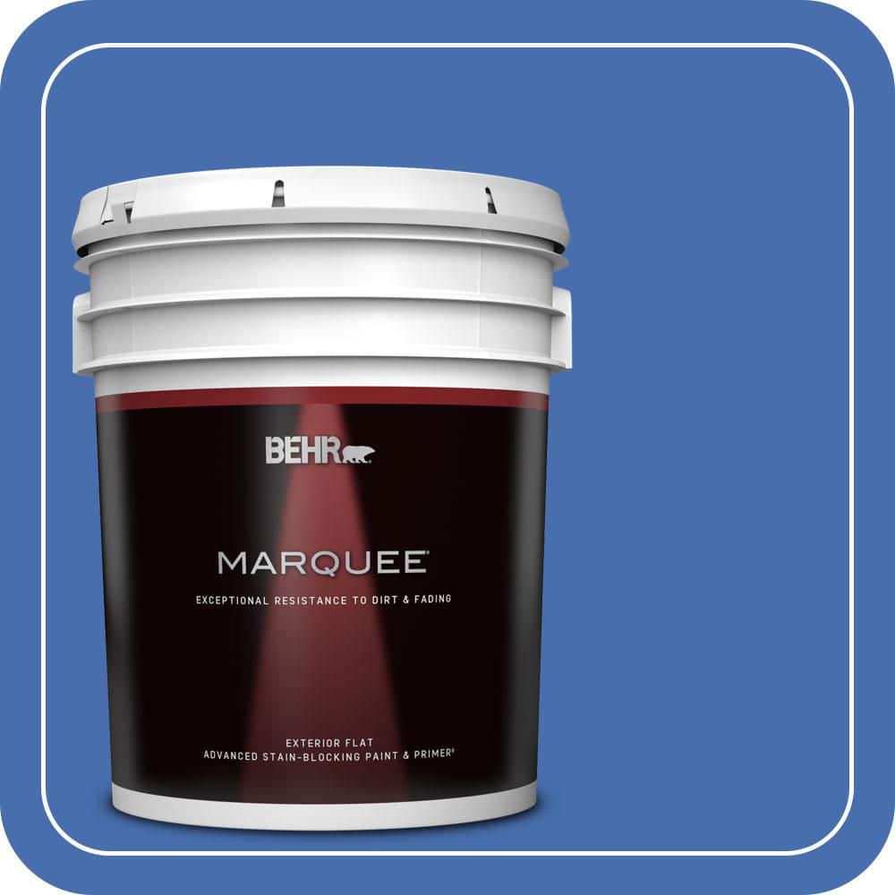 BEHR MARQUEE 5 gal. #PPU15-05 New Age Blue Flat Exterior Paint & Primer ...
