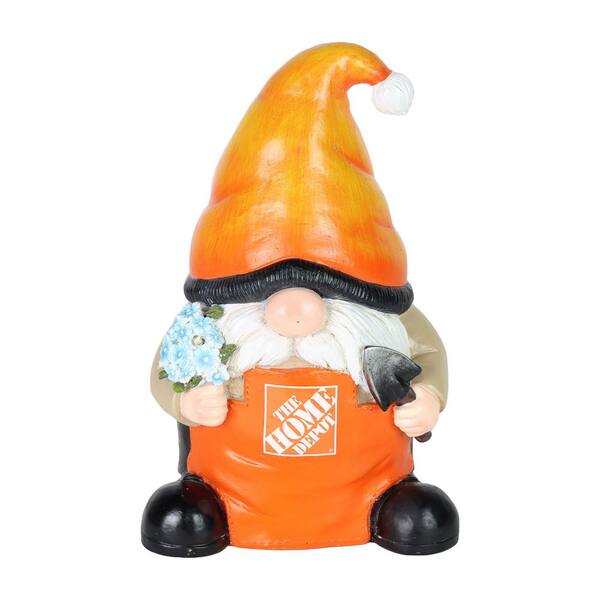 Exhart Home Depot with Stocking Cap and Flower Pot Non-Solar Gnomables ...