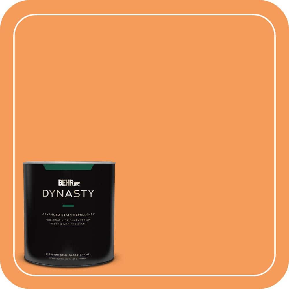 BEHR DYNASTY 1 qt. #260B-6 Blaze Orange Semi-Gloss Enamel Interior ...