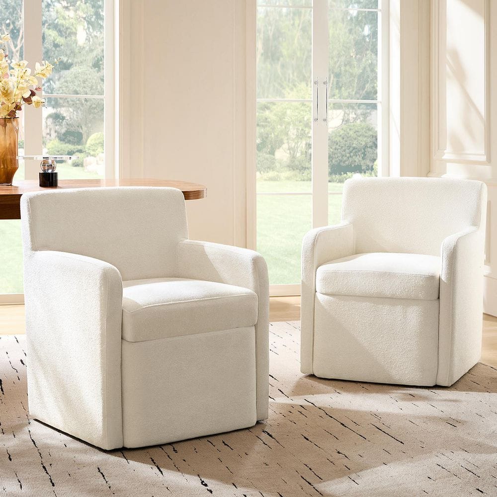 JAYDEN CREATION Anna Beige Modern Polyester Dining Chair with Built-in ...