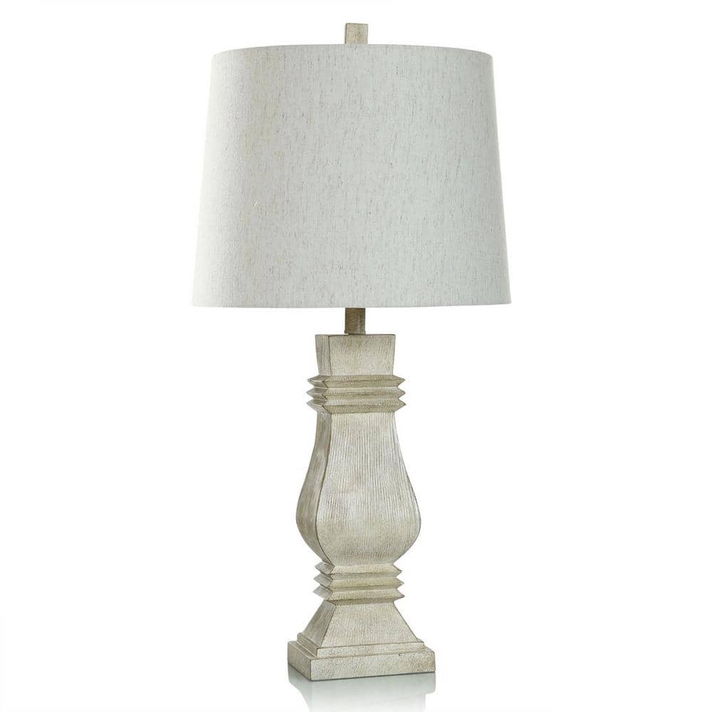 StyleCraft 30.25 in. Brushed Cream, Cream Task and Reading Table Lamp ...