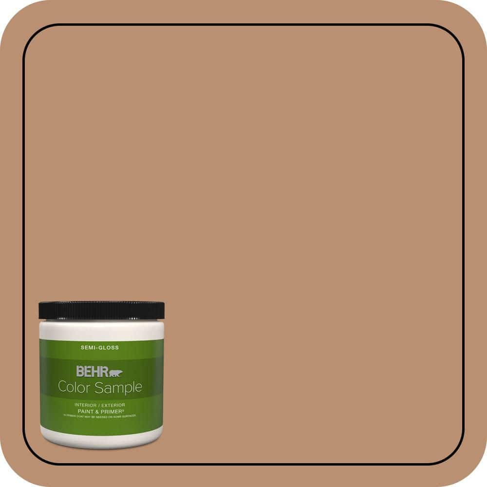 BEHR PREMIUM PLUS 8 oz. #S230-5 Sugar Maple Semi-Gloss Interior ...