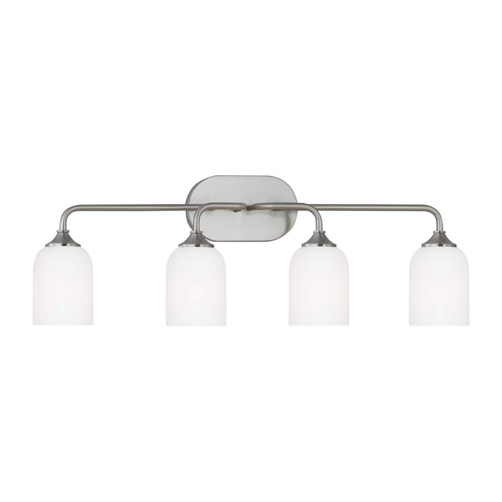 Generation Lighting Emile Extra Large 31 in. 4-Light Brushed Steel ...
