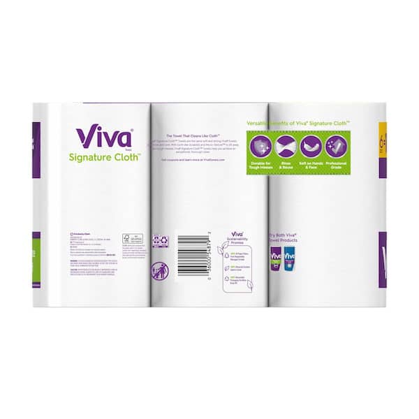 Cloth-like Reusable Paper Towels 129 Sheets Viva Signature Cloth Paper ...