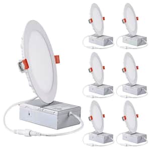 Maxax 6 in. Canless Ultra-Thin 12-Watt CCT 3000K Remodel Integrated LED ...