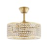 MLiAN 18 in. Indoor Gold Caged Crystal Ceiling Fan with Light Kit and ...