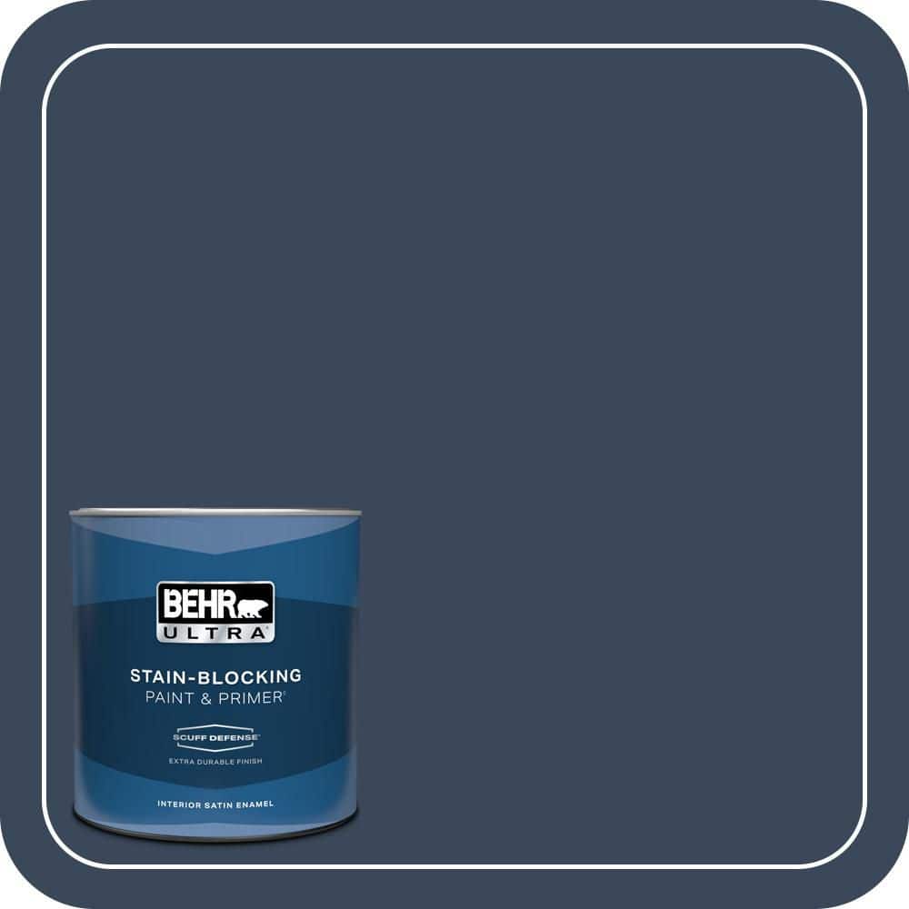 BEHR ULTRA 1 qt. #M500-7 Very Navy Extra Durable Satin Enamel Interior ...