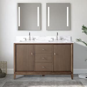 Vanity Art 72 in. W Double Sink Freestanding Driftwood Gray Bath Vanity ...