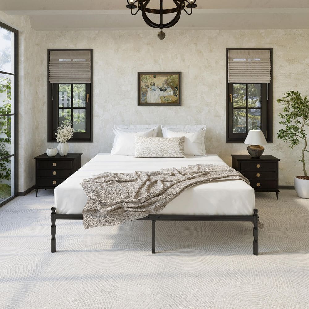 HOMZENE 14 in. Anti-Slip Metal King Box Spring Support with Side ...