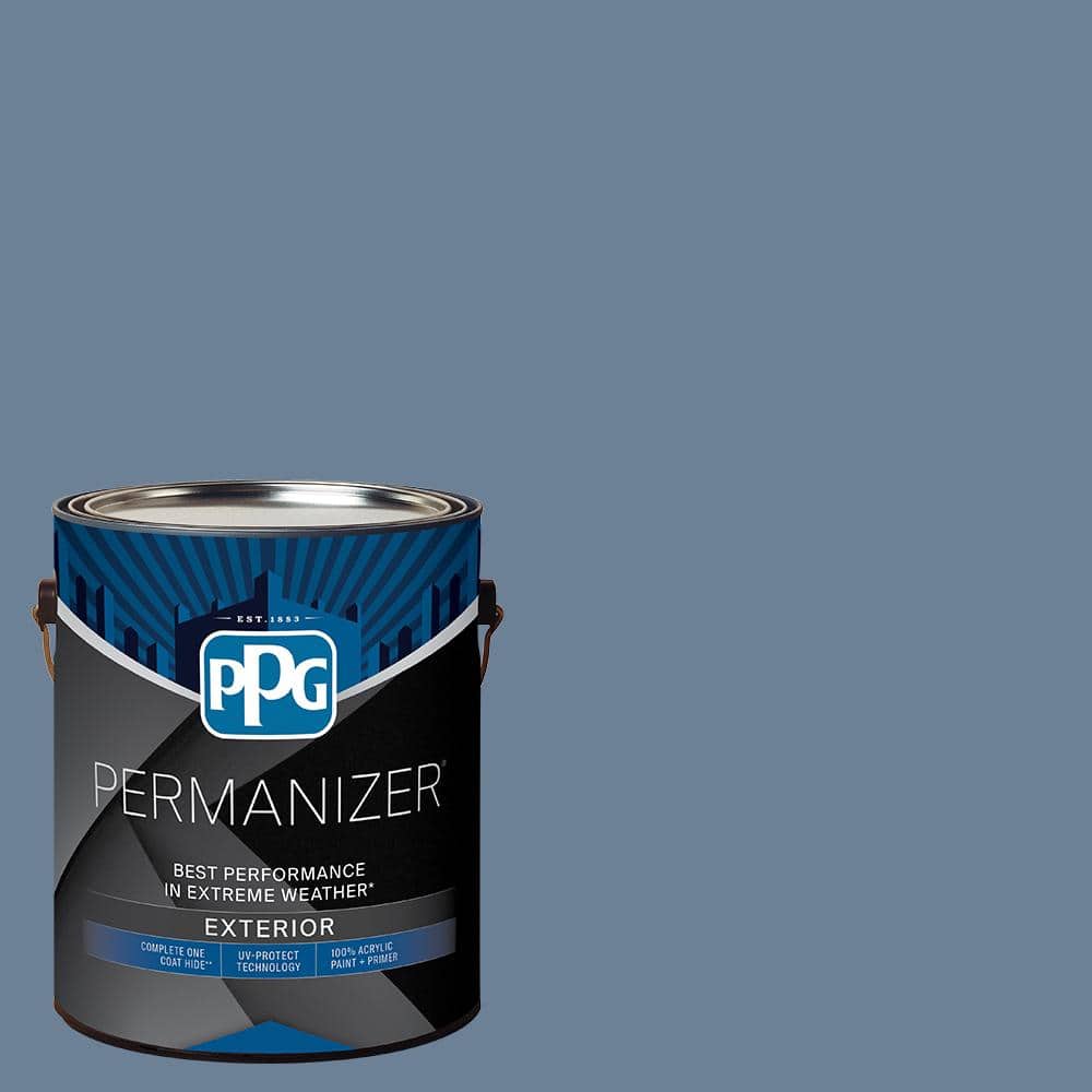PERMANIZER 1 gal. PPG1163-5 Silver Blueberry Semi-Gloss Exterior Paint ...