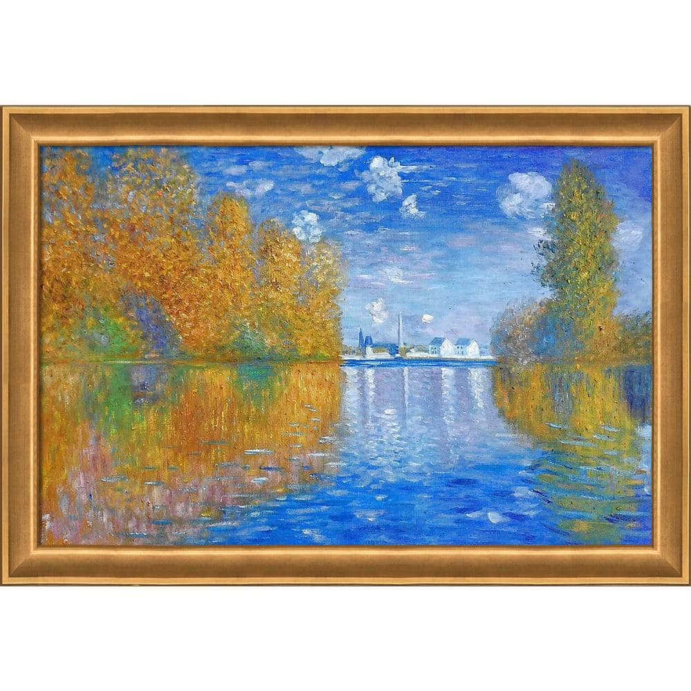 LA PASTICHE Autumn at Argenteuil by Claude Monet Muted Gold Glow Framed ...