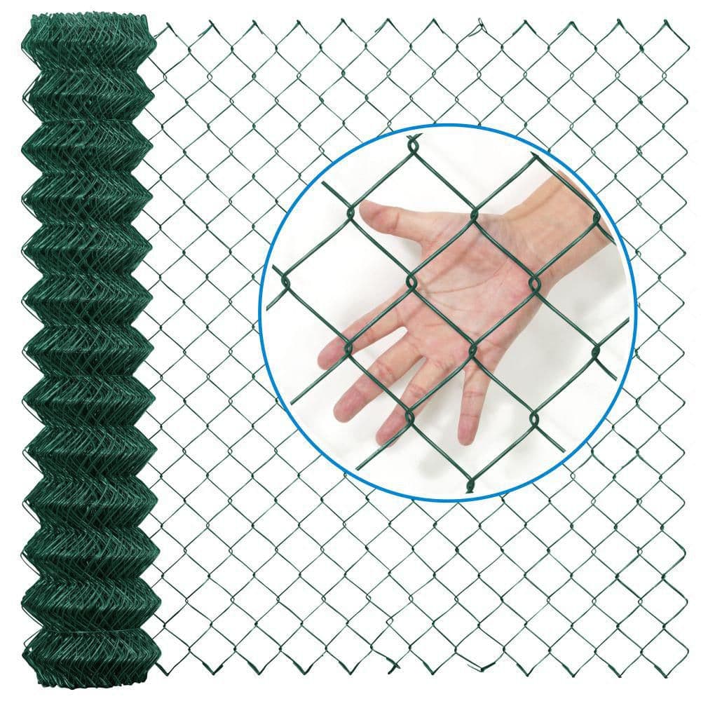 Fencer Wire 6 ft. x 50 ft. Green Vinyl Coated Galvanized Steel 9-Gauge ...