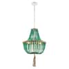 SAFAVIEH Lush 40-Watt 3-Light Emerald Pendant-Light with Wood Beads ...