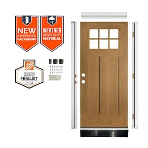 Krosswood Doors 36in.x79in. Craftsman 6-Lite Clear Glass LH Unfinished ...