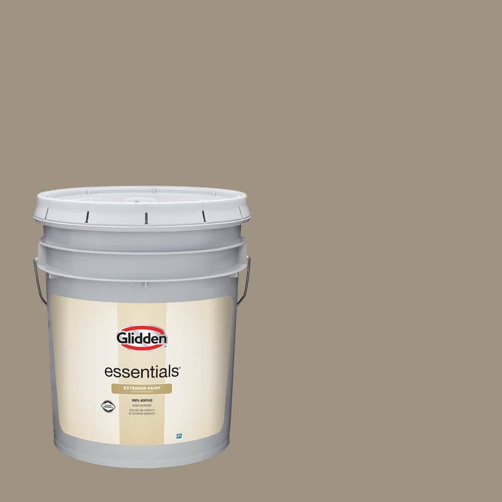 Glidden Essentials 5 gal. PPG1023-5 Stone Gray Flat Exterior Paint ...