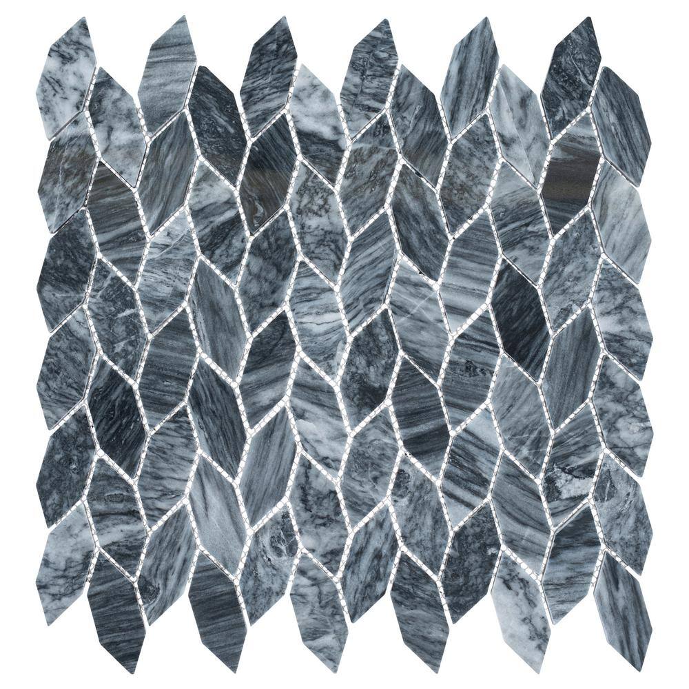 Reviews for ANDOVA Channing Pebble Elongated Hex Dark Gray 12 in. x 12 ...