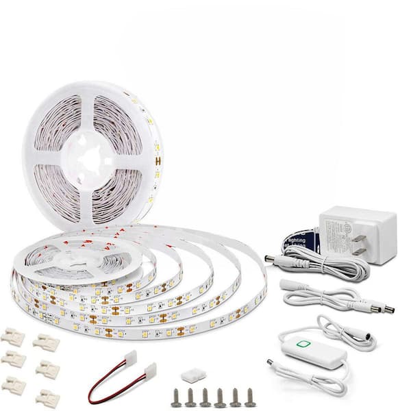 LED Strip Lights White Dimmable Flexible Rope Light Kit with 12V ETL ...