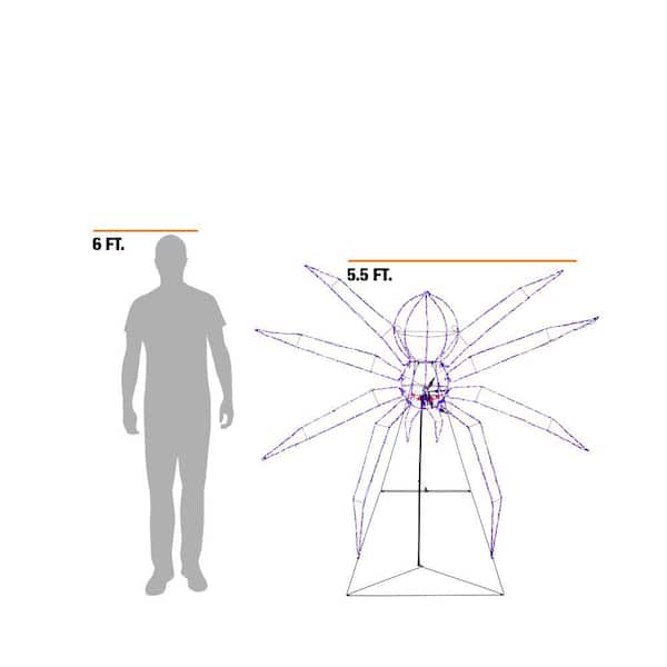 Home Accents Holiday 5.5 ft. Halloween Classics LED Spider Silhouette H43 24RTY49824231 - The ...