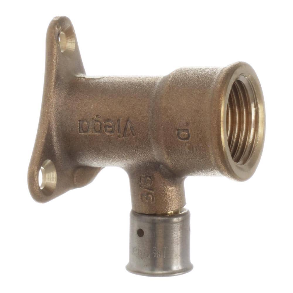 Viega PureFlow 3/8 in. Press x 1/2 in. FPT Zero Lead Bronze 90° Drop Ear Elbow (10-pack) 94505 ...