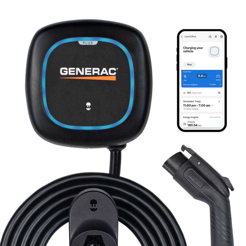 Generac EV Charger Level 2 Plus 40A Quick Charge Ultra Compact w/25 ft ...