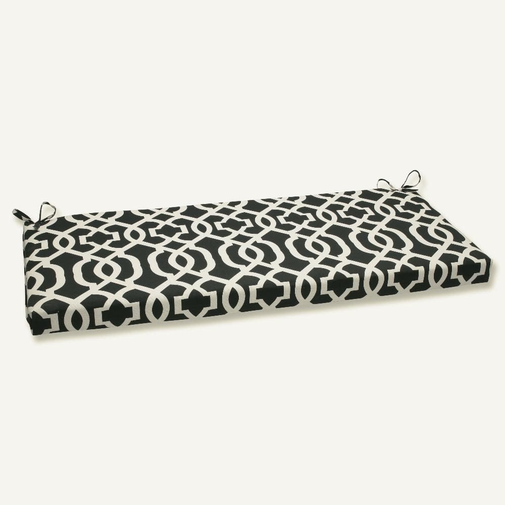Pillow Perfect Novelty Rectangular Outdoor Bench Cushion in Black ...