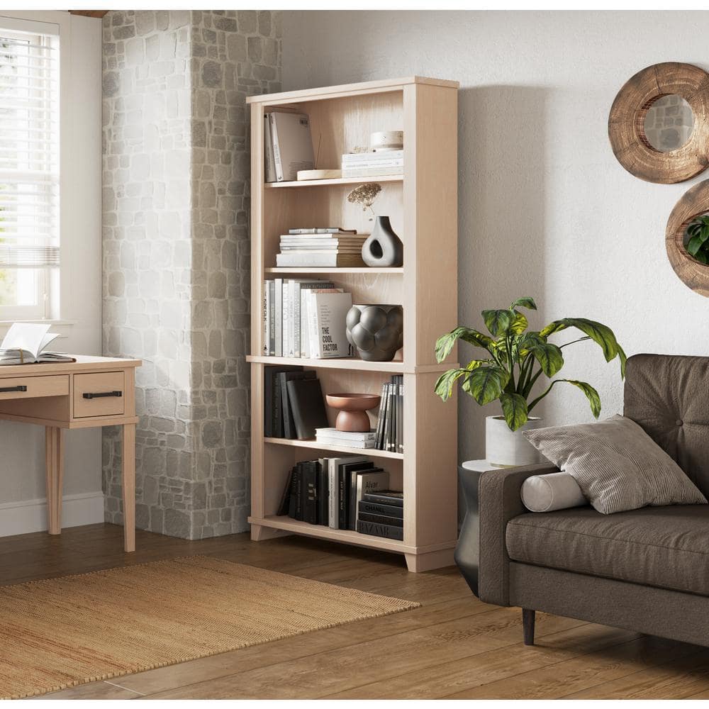 Bridgevine Home Deer Valley 72 in. Tall Hazelwood Finish Solid Wood 5 ...