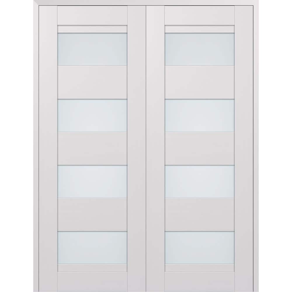 Belldinni Della 60 in. x 96 in. Both Active 4-Lite Frosted Glass Bianco ...