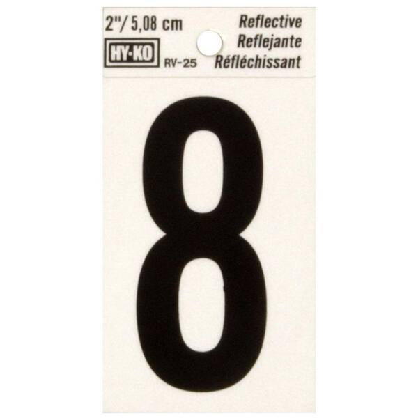 HY-KO 2 in. Vinyl Reflective Number 8 RV-25/8 - The Home Depot