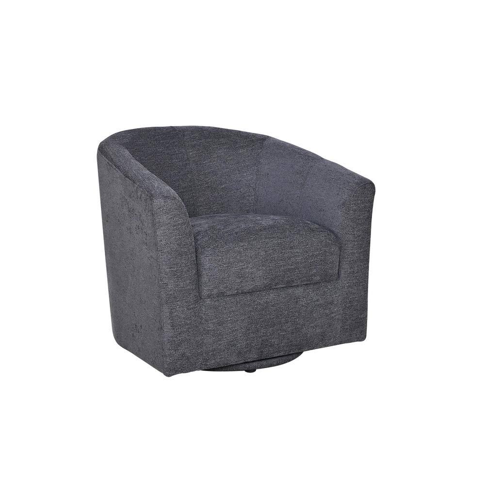 ARTFUL LIVING DESIGN Antonia Grey Barrel Chair with Metal Swivel Base ...