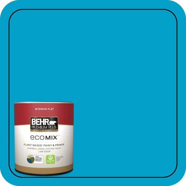 BEHR PREMIUM PLUS 1 qt. #P490-5 Yucatan Flat EcoMix Plant-Based ...