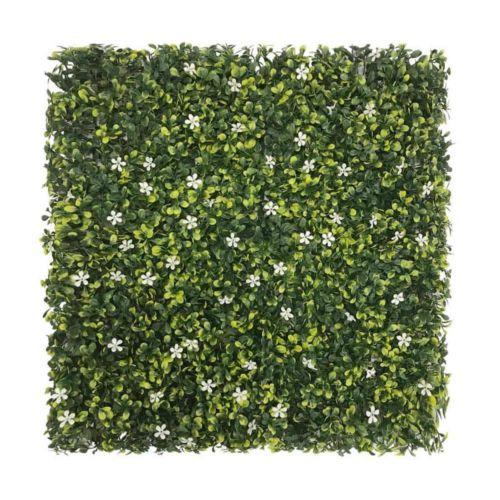 BANSA ROSE 20 in. H x 20 in. W Plastic Artificial Ivy Jasmine Hedge ...