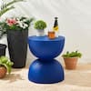 Glitzhome 17.75 in. H Multi-functional MGO Cobalt Blue Garden Stool or ...