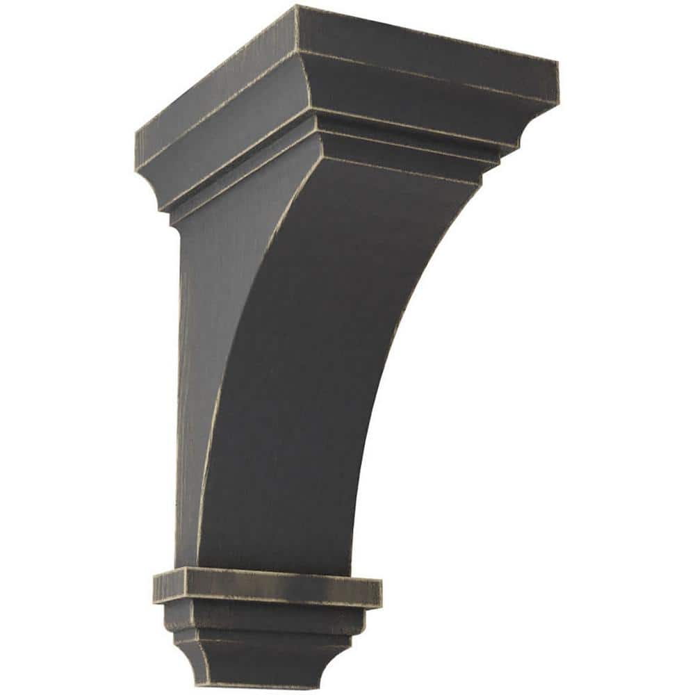 Ekena Millwork 7 in. x 14 in. x 7-3/4 in. Black Jumbo Jefferson Wood ...
