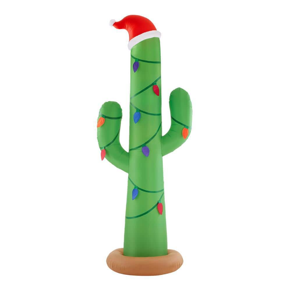 Home Accents Holiday 12 ft. Giant-Sized Inflatable Christmas Cactus ...