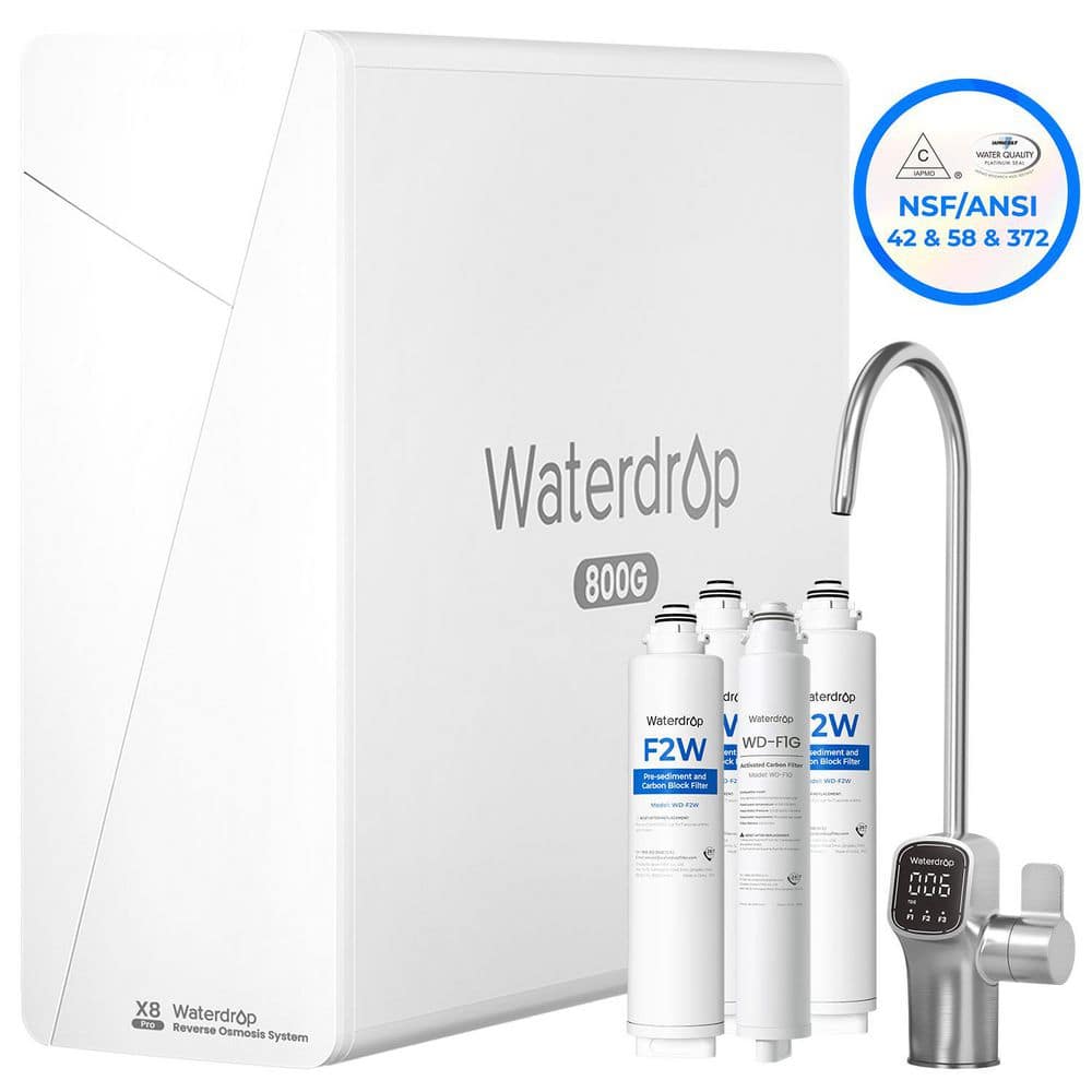 Waterdrop X8-PRO Reverse Osmosis Water Filter, NSF/ANSI Certified, 800 ...