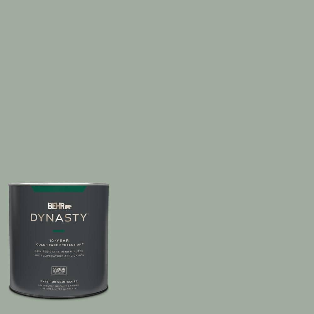 BEHR DYNASTY 1 qt. #PPU11-15 Green Balsam Semi-Gloss Enamel Exterior ...