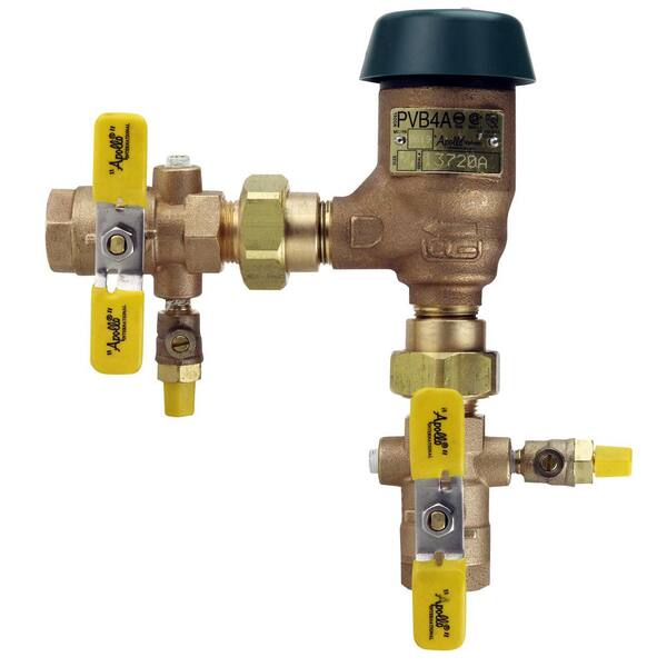 Apollo 3/4 in. Bronze FIP Pressure Vacuum Breaker with Union Shut-Off Valves 4A504A4F