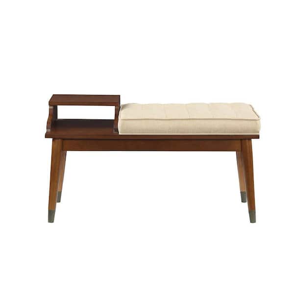 ZIRUWU Beige Bench 20 in. x 36 in. x 16 and Baptis Bench with Storage ...