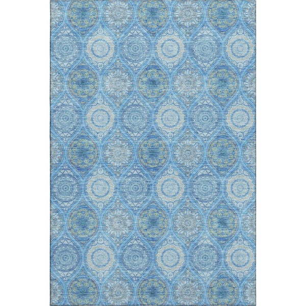 Addison Rugs Mayfield Premium Machine Washable Abstract AMF976 Denim 3 ...